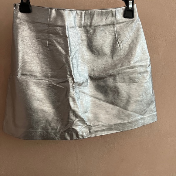 Zara | Skirts | Zara Metallic Silver Mini Skirt | Poshmark